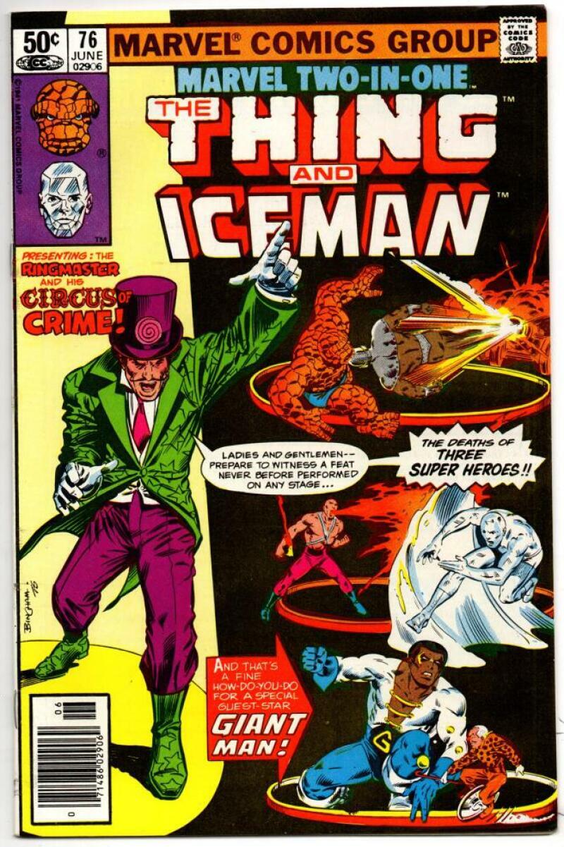 MARVEL TWO-IN-ONE #76, VF/NM, Thing, IceMan Giant Man, 1974 1981 more ...