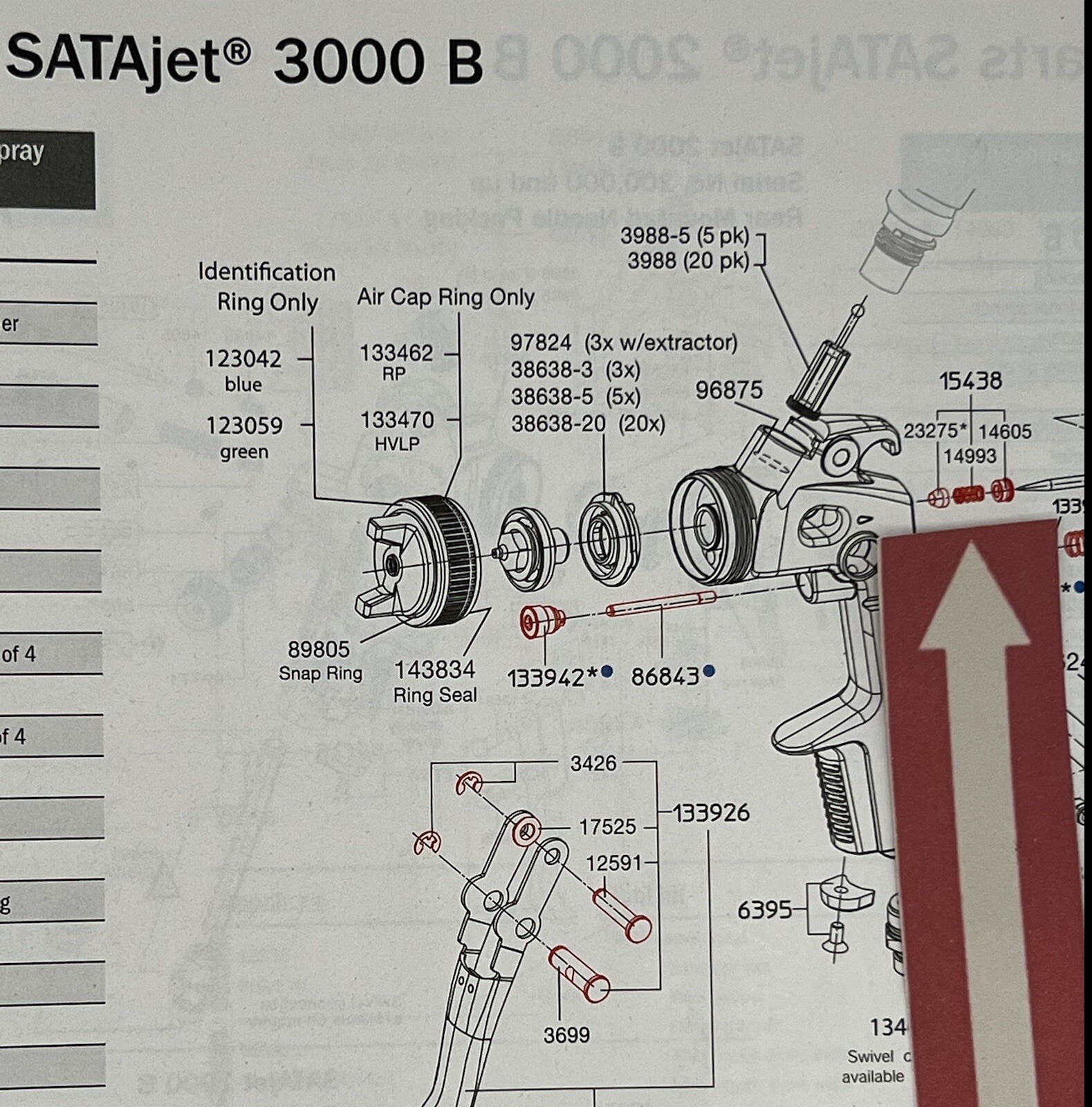 SATA JET #15438 Needle Packing Service Set 100BF,1500, NR2000-X5500 ...