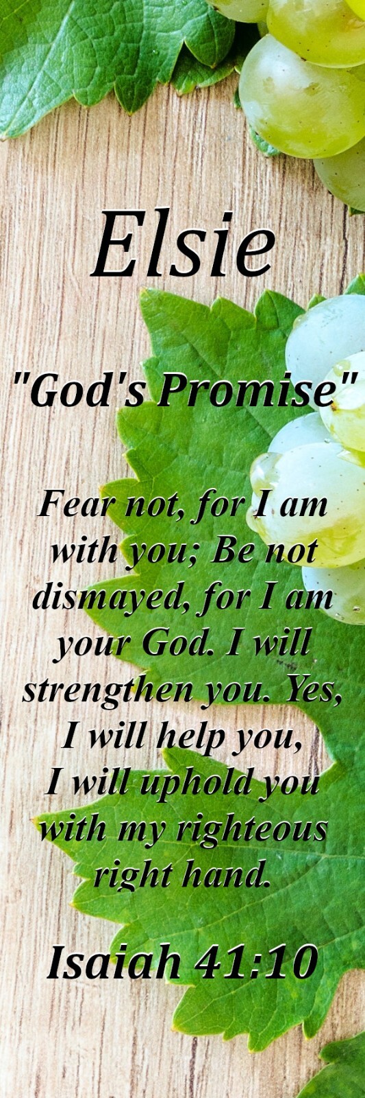 Elsie "God's Promise" Keepsake Name Meaning Bookmark with Bible Verse ...