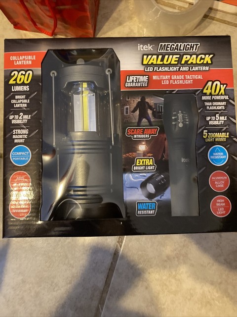 iTek Megalight Value Pack With LED Flashlight and Lantern - Lifetime ...