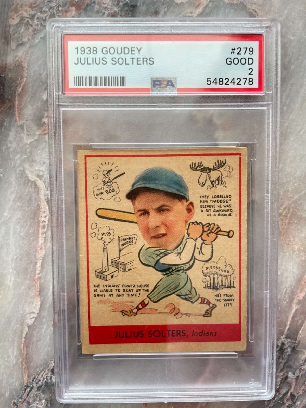 1938 Goudey Big League Chewing Gum #279 Moose Solters Julius PSA 2 ...