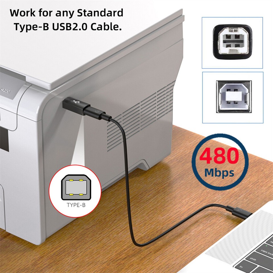 2pcs/lots USB2.0 Type-B Female to USB-A+B/USB-C/MINI USB+MICRO Male for ...