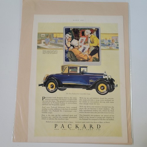 1928 Packard Six Convertible Coupe Original Color Ad | eBay