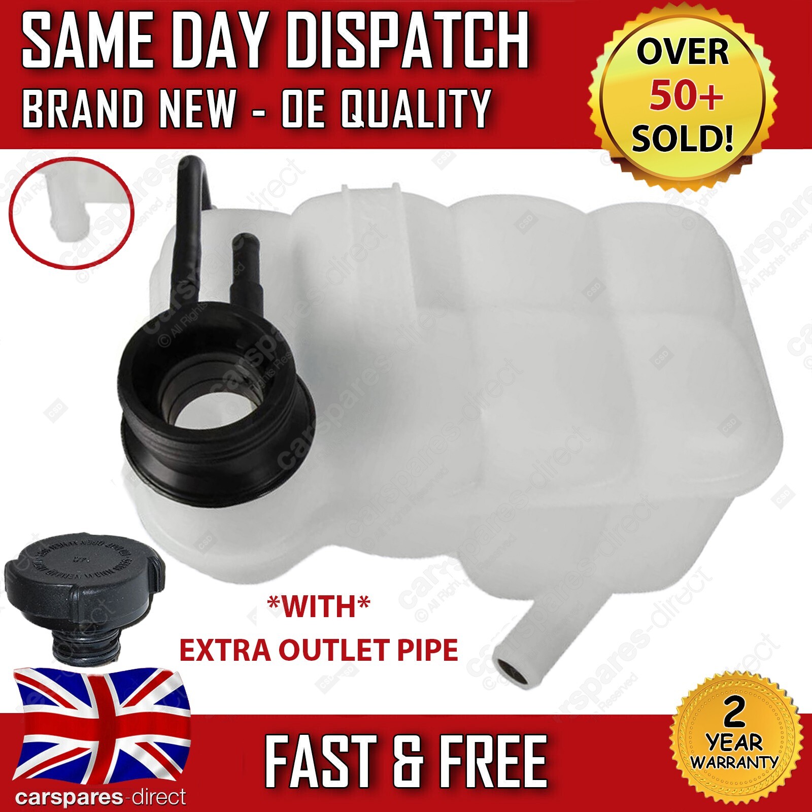 LAND ROVER DISCOVERY 2 TD5 V8 1998-2004 RADIATOR COOLANT EXPANSION ...