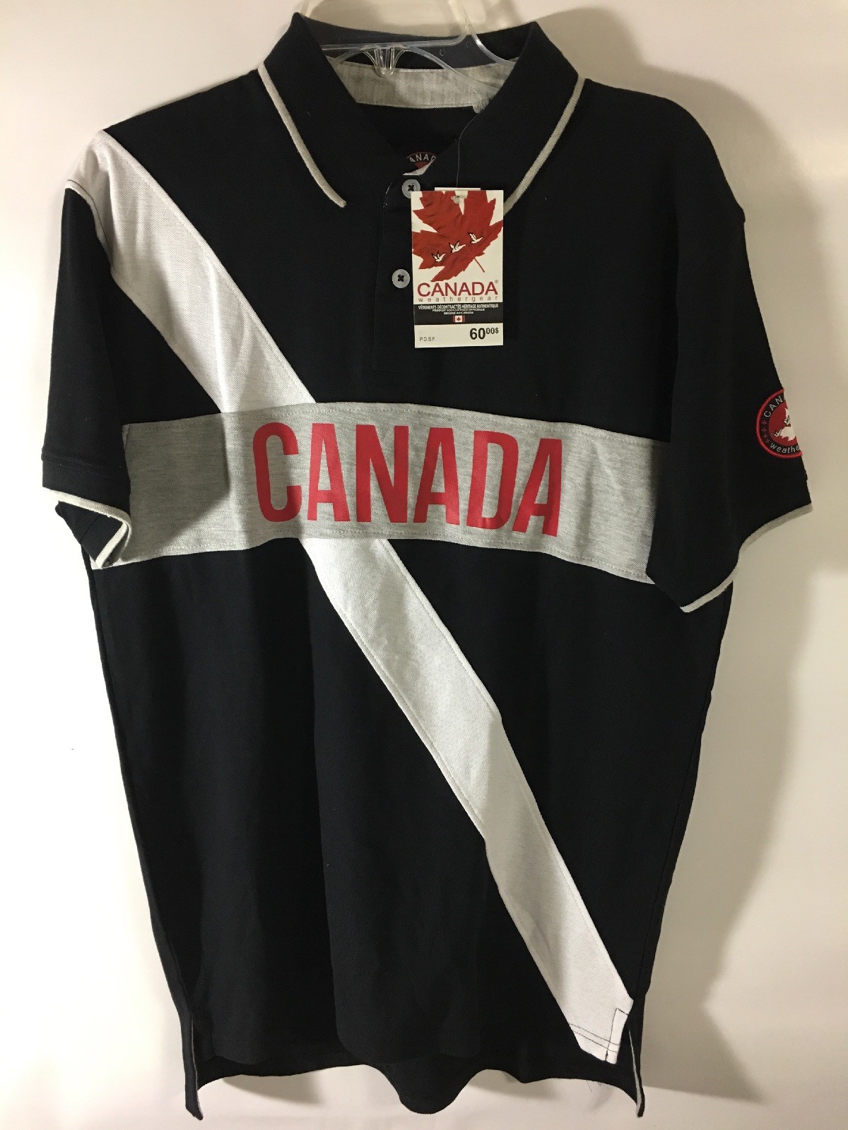 Canada Weathergear Polo Shirts size Large 100% cotton Black White Red ...