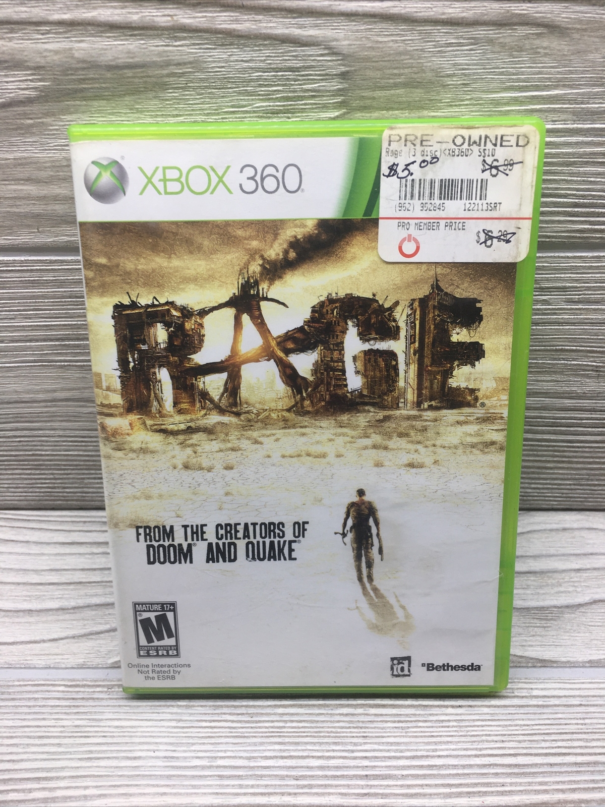 Rage: Anarchy Edition (Microsoft Xbox 360, XBOX ONE, 2011) 3 Discs With ...