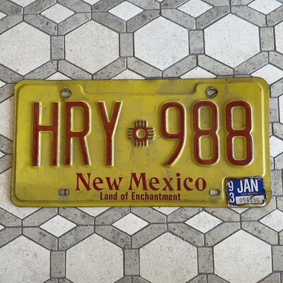 1980s & 90s New Mexico License Plate Land Of Enchantment HRY 988 | eBay