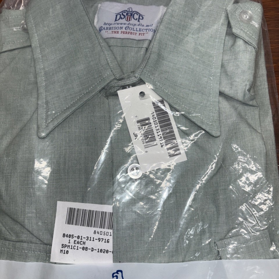 DSCP Shirt Men's Size 17X34/35 Army Green Garrison Long Sleeve 8405-01 ...