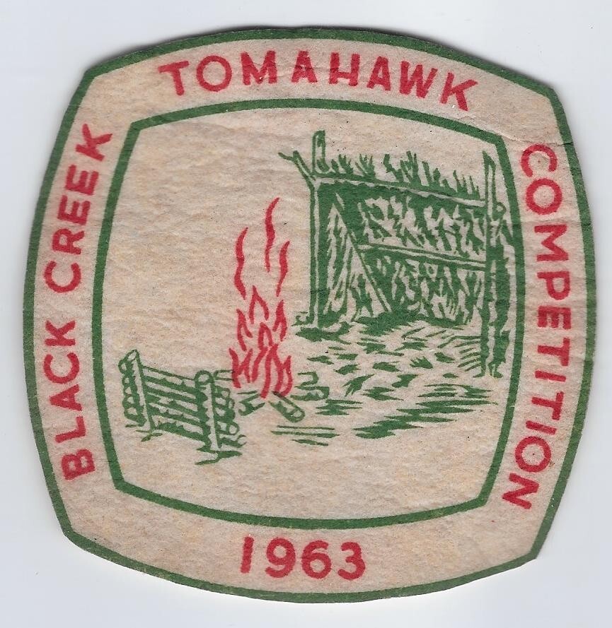 Boy Scouts Canada: 1963 Black Creek District Tomahawk Competition Patch ...