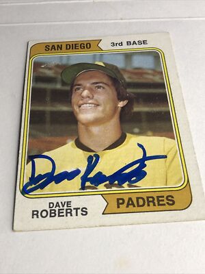 Dave Roberts Signed 1974 Topps MLB Autographed Baseball Card #309 ...
