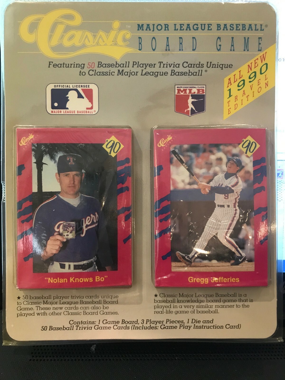 1990 Classic Baseball Trivia Board Game Factory Sealed 50 Card Set PINK ...