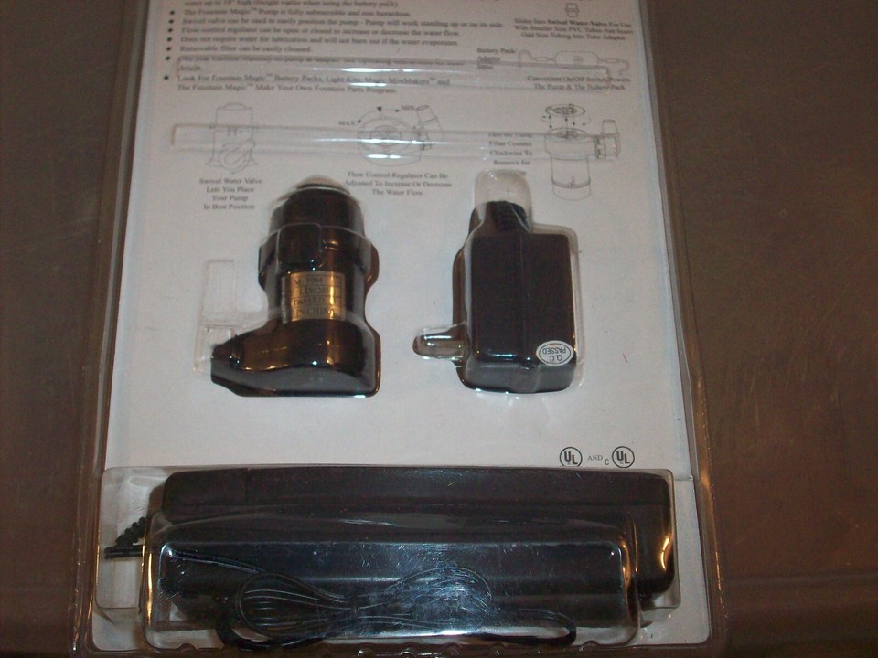 NEW FOUNTAIN MAGIC III DUAL POWER PUMP KIT FOR FOUNTAINS Battery Or ...