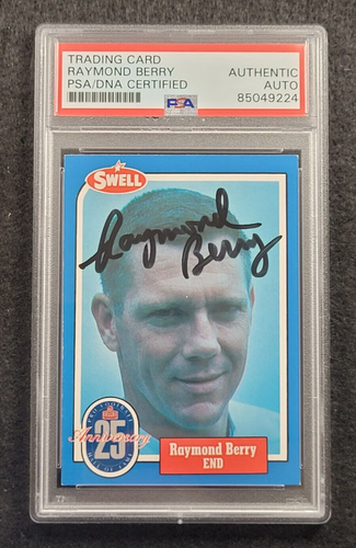 RAYMOND BERRY Signed Swell Football Card-HALL OF FAME-BALTIMORE COLTS ...
