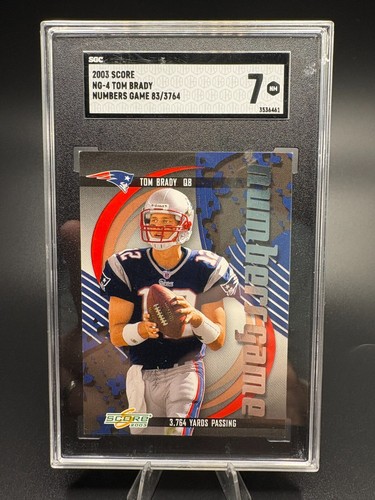2003 Score Numbers Game Tom Brady 83/3764 New England Patriots #NG-4 ...