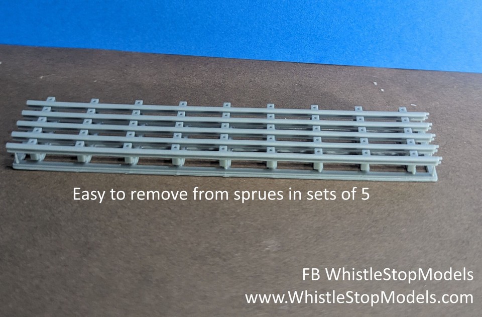 HO Scale Road Guardrail 25 inches, Easy to Install (New Longer design ...