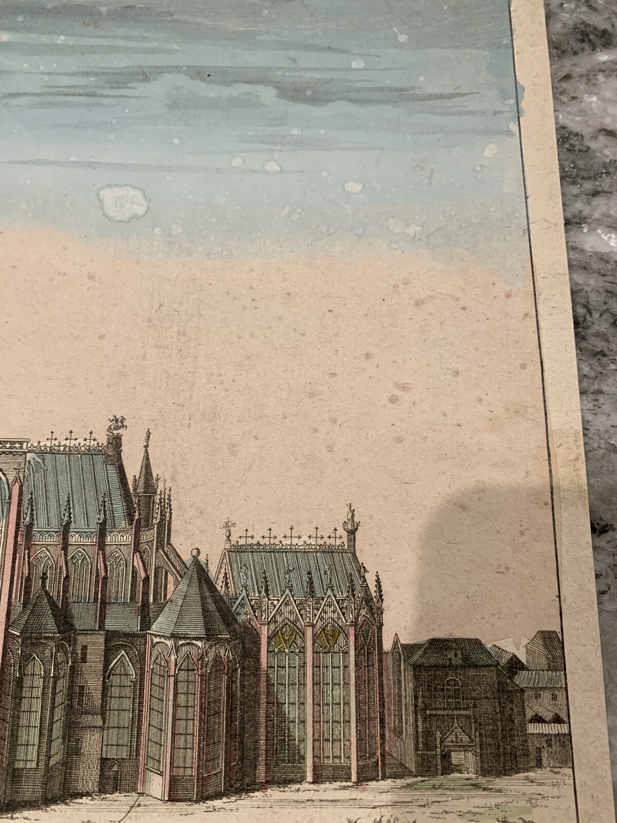 Engraving of Cathedral Notre Dame Rouen France Later 1700s Jesuit Mark ...