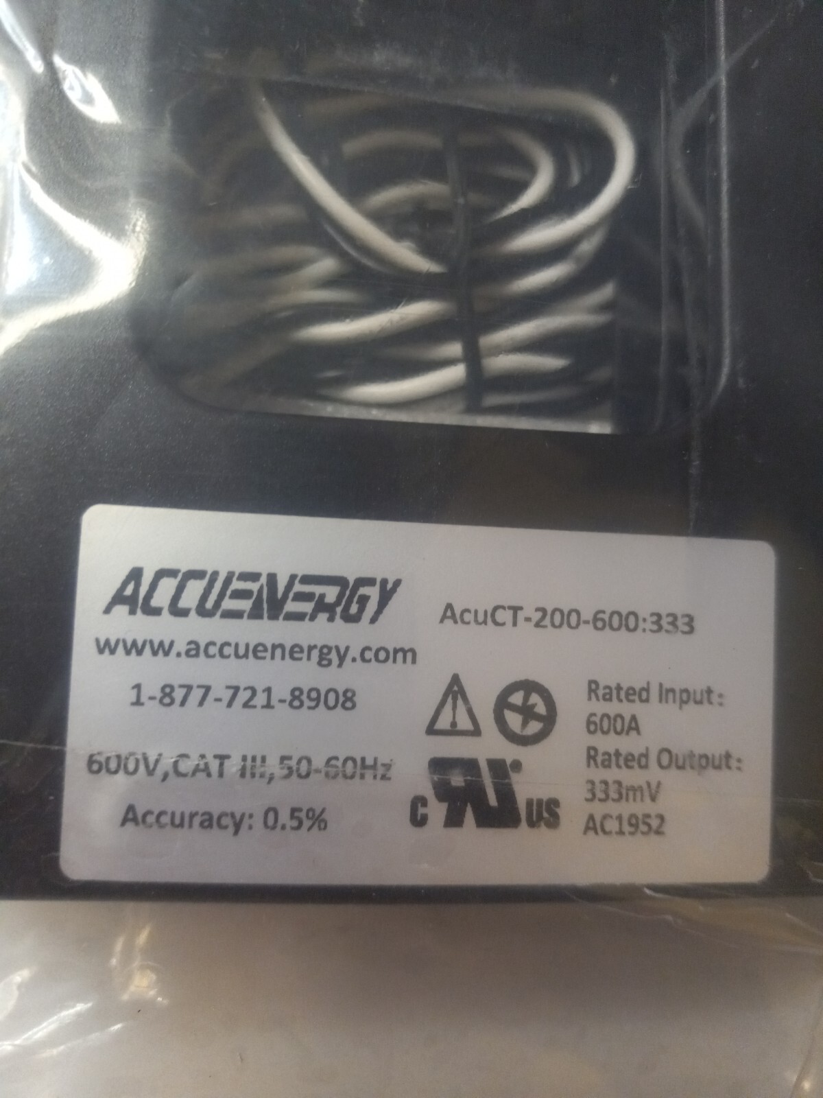 600 AMP Accuenergy Split-Core Current Transformer AcuCT-200-600:300 | eBay