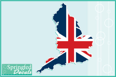ENGLAND Shaped BRITISH FLAG Vinyl Decal Car Truck Window Sticker Union ...