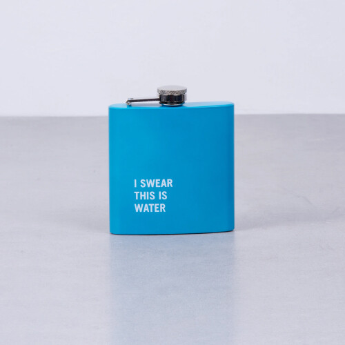 Stainless Steel Hip Flask Fluro Pink Blue 175ml LAZY DAYZ Funny Quotes ...