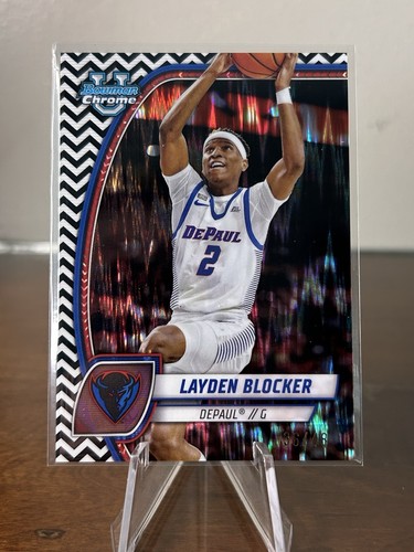2024-25 Bowman U Chrome LAYDEN BLOCKER #95 Black White Stealth /48 | eBay