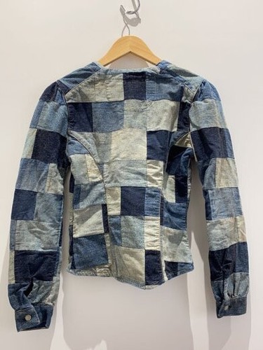 RRL/Patchwork Denim Fitted Shirt/Jacket/1/Cotton/NVY/Allover Pattern | eBay
