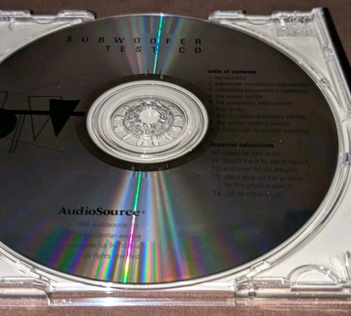 AudioSource SUBWOOFER TEST CD audiophile hi fi Home Theater Surround ...