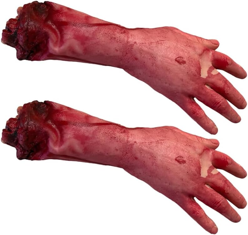 Halloween Severed Hand Props - 2Pcs Realistic Fake Limbs for Spooky ...