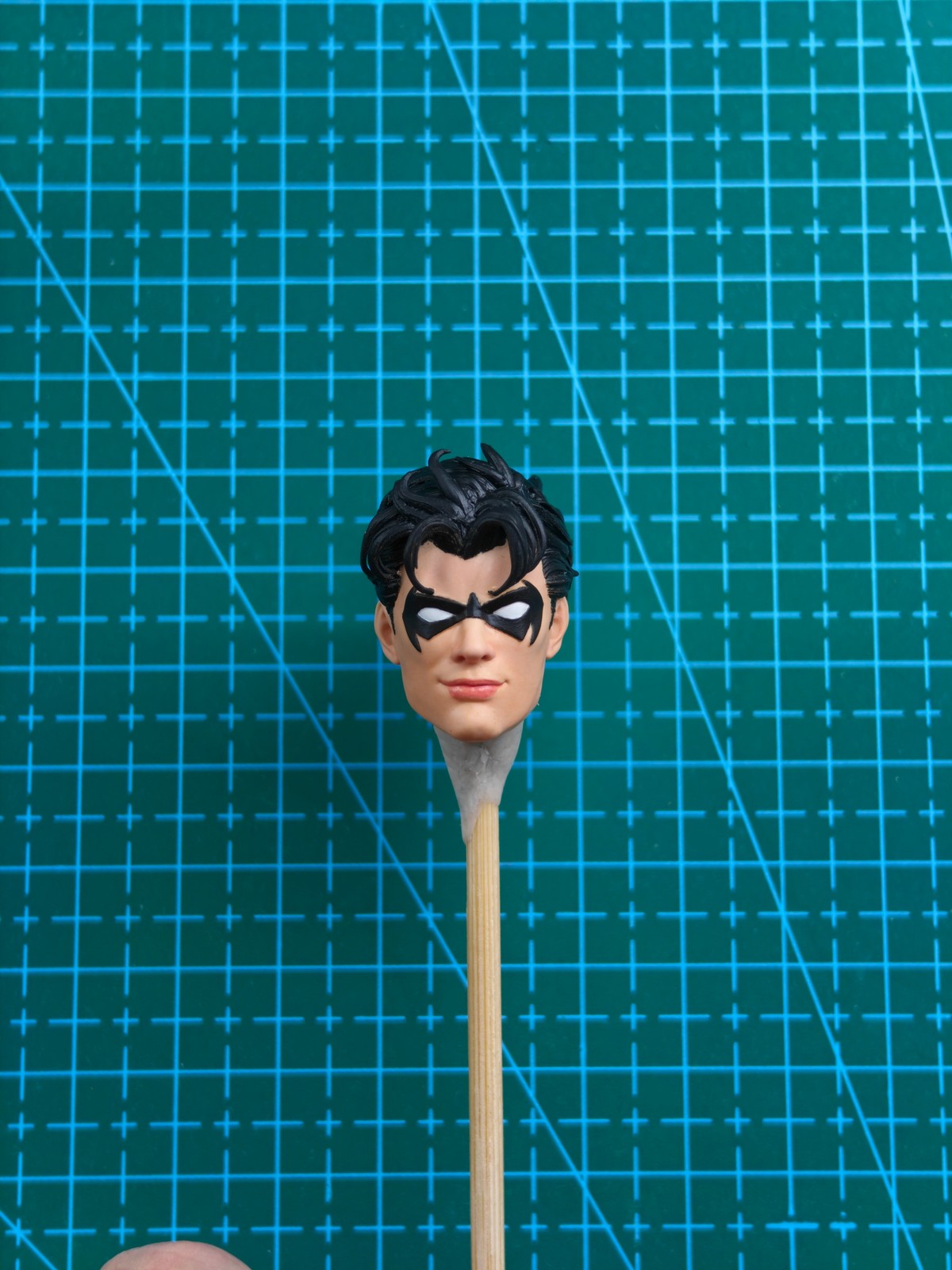 1/12 Painted Nightwing Robin Head Carved Fit For Mcfarlane Action ...
