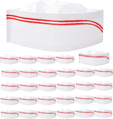 30PCS Disposable Paper Chef Hats, for Restaurants, Catering, Schools ...