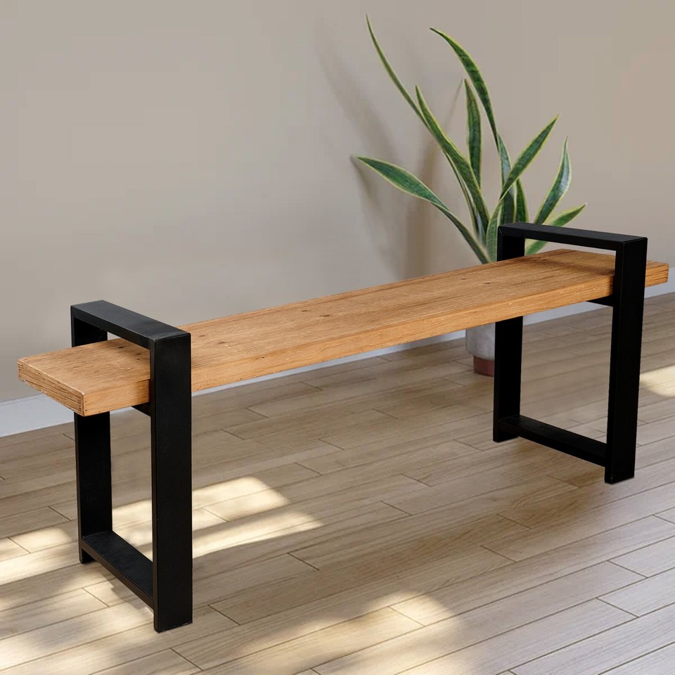 19" Black Metal Bench Legs Heavy Duty Metal Coffee Table Legs Set of 2 ...