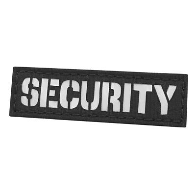 Security name tape black reflective white protective services patch | eBay