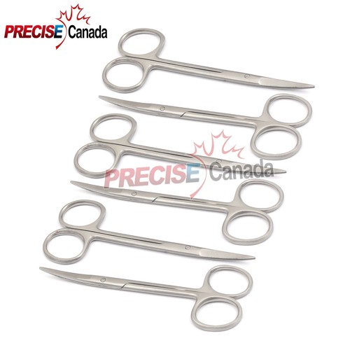 10Pcs Iris Scissors Curved 4.5" Surgical Dental Veterinary First Aid ...