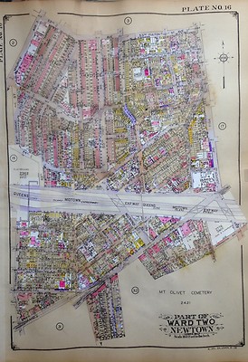 ORIG 1929 ATLAS MAP MASPETH QUEENS NEW YORK 61ST-69TH ST & GRAND AVE ...