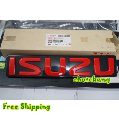 Emblem Red Grille ISUZU MU-X MUX 11-20 D-MAX 2012-19 Logo Badges Front ...
