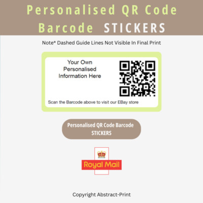 189 Personalised QR Code Barcode Stickers Sticky Labels | eBay UK