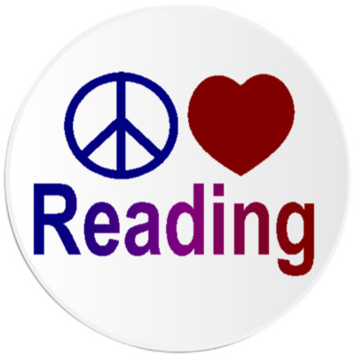 Peace Love Reading - Circle Sticker Decal 3 Inch - Read Books Book Worm ...
