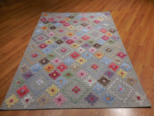 Turkish Rug Killim Rug,Handmade Geometric Scandinavian Design Rug 4.8x6 ...