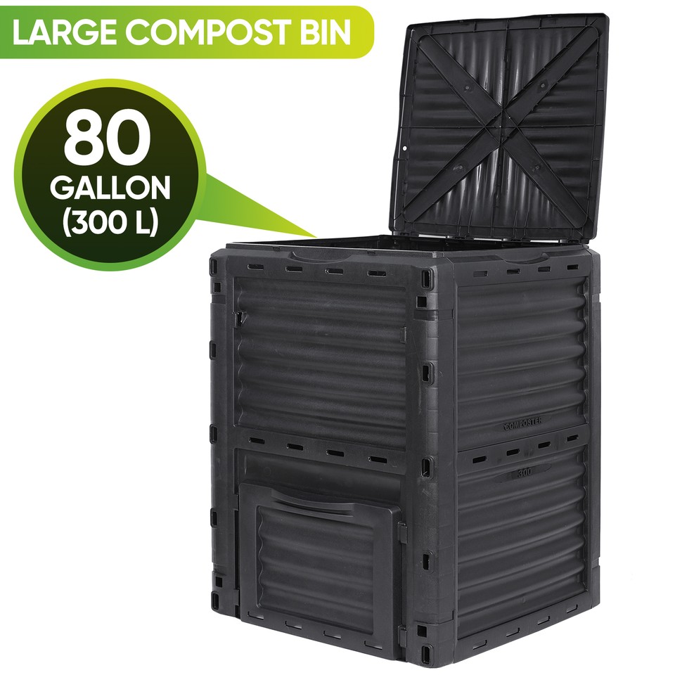 Compost Bin Kitchen Garden Waste Bin Composter Tumbler 18.5/37/43/80 ...