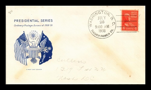 US COVER JOHN QUINCY ADAMS PRESIDENTIAL SERIES FDC SCOTT 811 GRIMSLAND ...