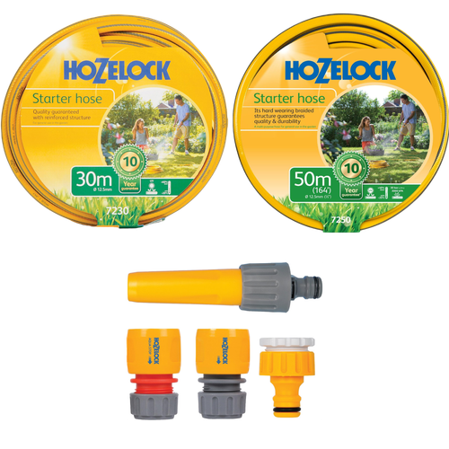 Hozelock Hosepipe 15m 30m 50m Maxi Plus Starter Hose Set & optional ...