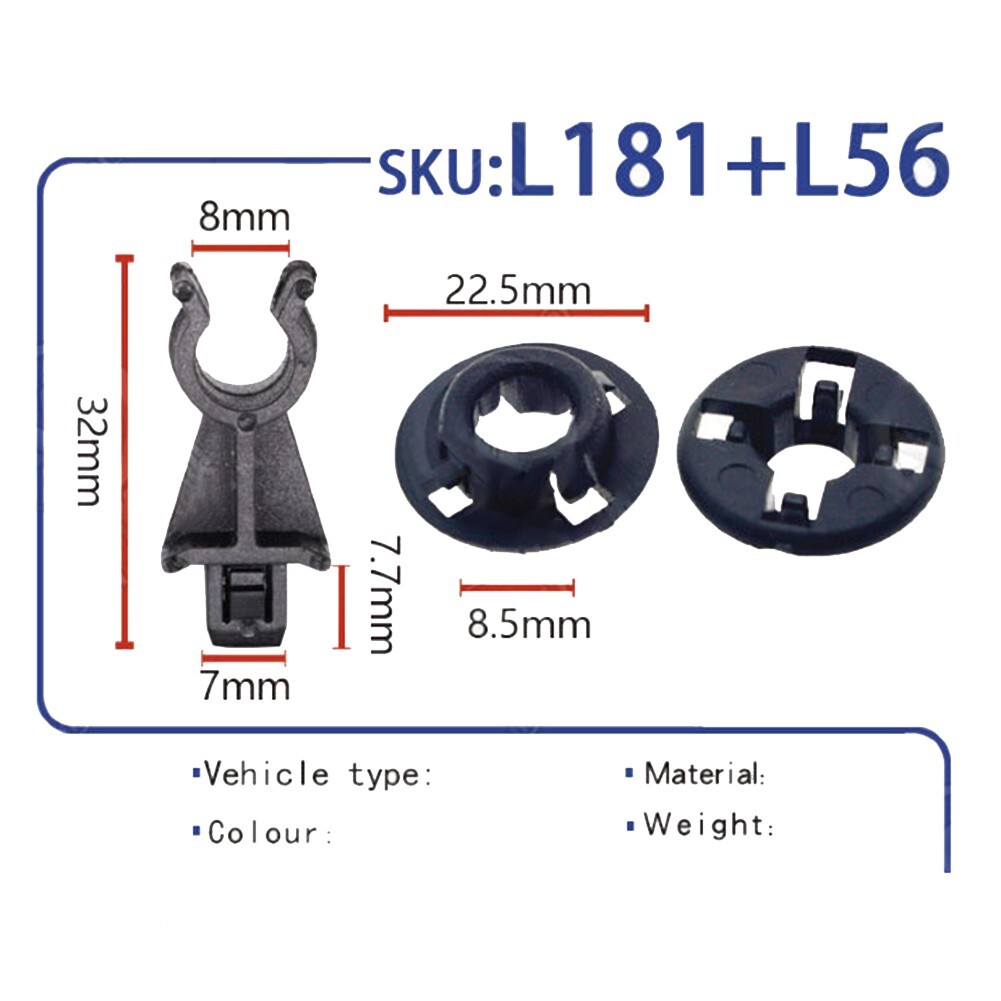 Hood Rod Clip 10pcs/set 65722-EB300 Black Bonnet For Nissan Navara D40 ...