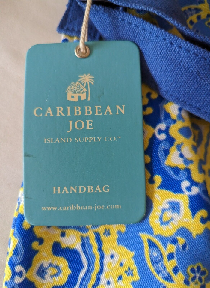 Caribbean Joe Floral Blue and Yellow Crossbody Bag Purse NWT | eBay