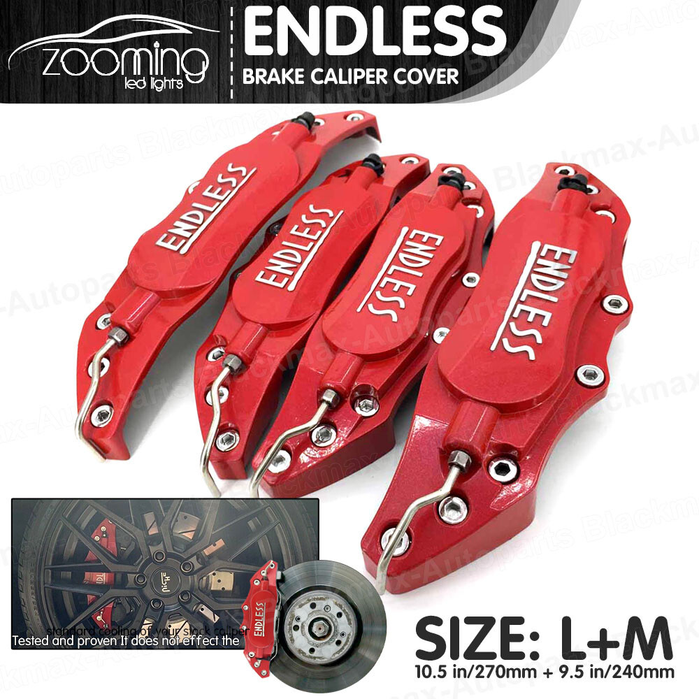 Metal 3D ENDLESS Universal Style Brake Caliper Cover 4pcs Red 10.5 ...