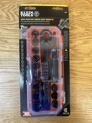 Klein Tools 65400 KNECT 15-Piece Pass Through Socket Set, SAE Impact ...