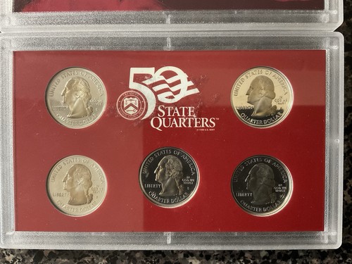 2000 SILVER Proof Set United States Mint ANNUAL 10 Coin with State 25c ...