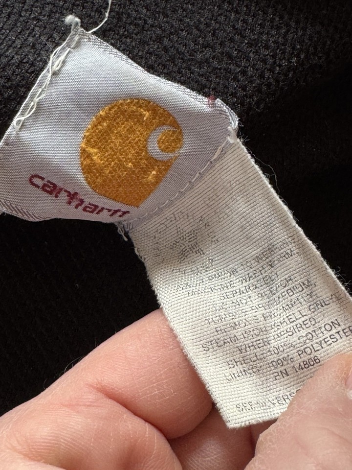 Vintage Carhartt Gray Distressed Hooded Jacket Faded Size Tag See ...