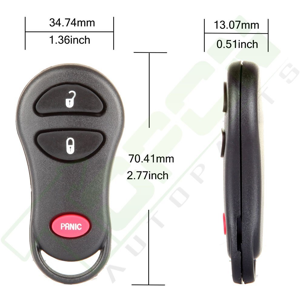 2 For Chrysler Prowler Dodge Ram Keyless Entry Remote Control Car Key ...