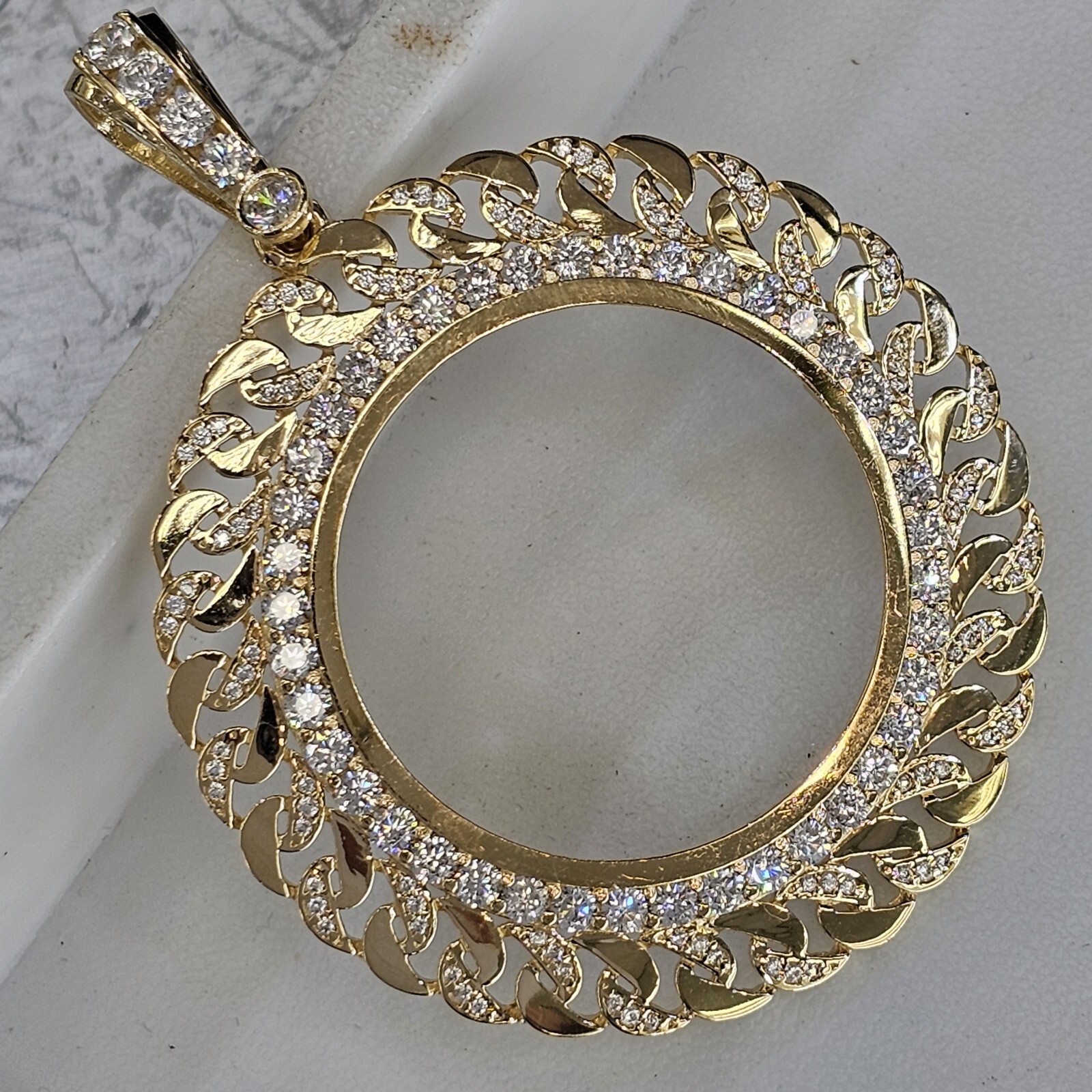14k solid gold 50 pesos centenario Coin Bezel Frame pendant Heavy | eBay