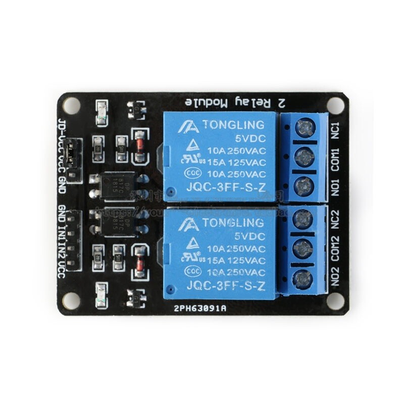 2 Road 2 Way 5V Relay Module Relay Expansion Board with Opto Protection ...