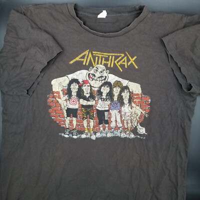 Anthrax Band Tee T-Shirt Vintage Used Medium Heavy Metal Megadeth ...